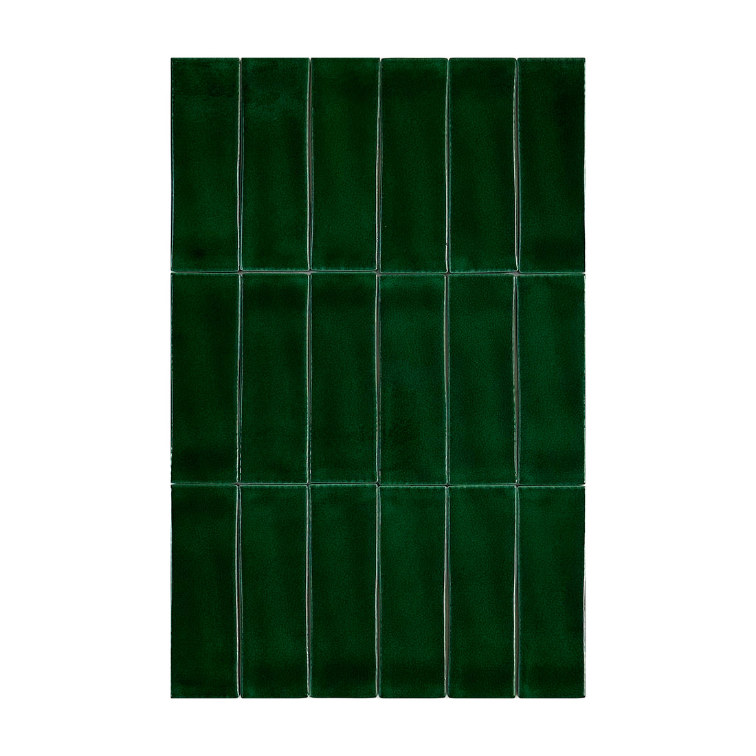 Dark Green Glossy Crackle Porcelain Artisanal Tile – MOSYCLE
