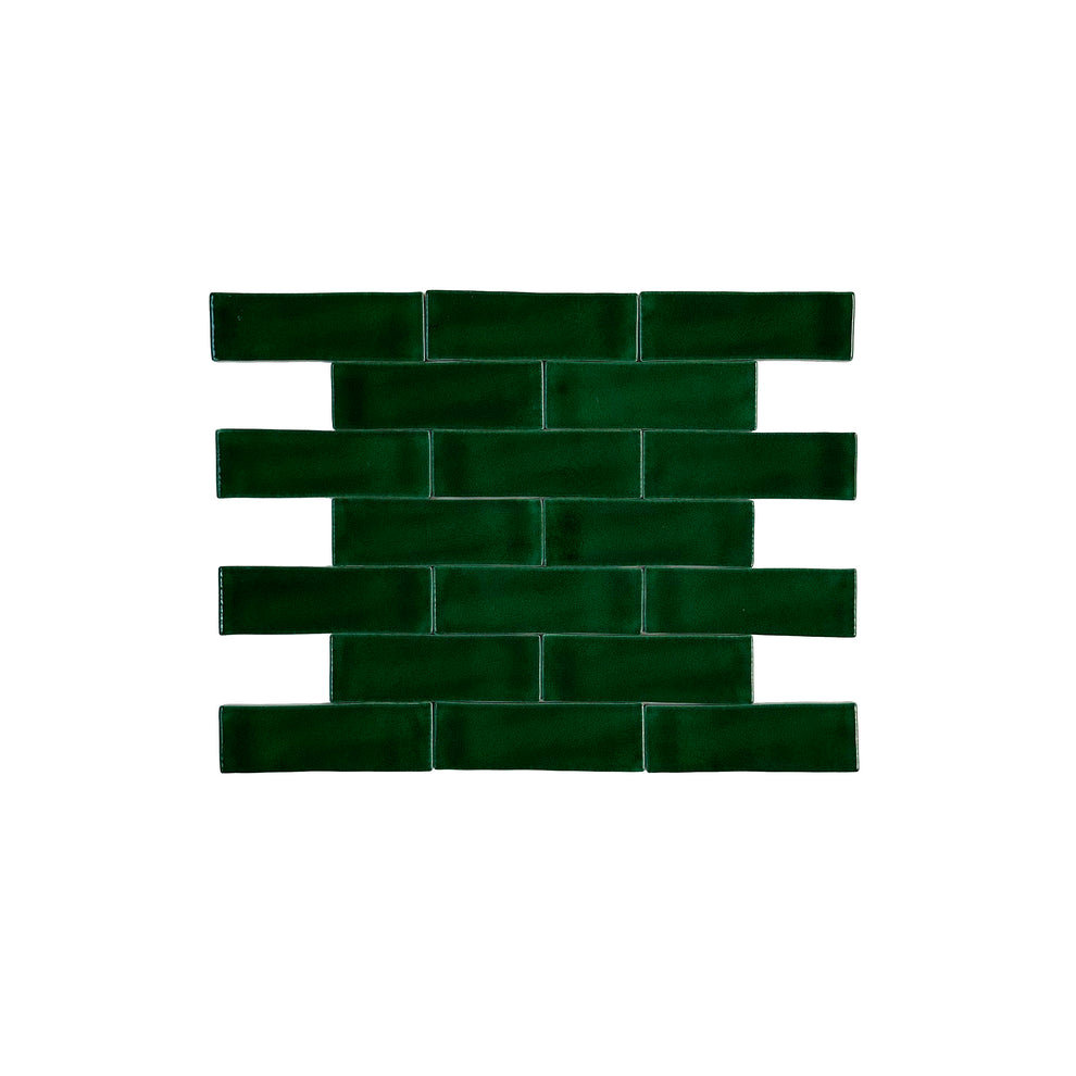 Dark Green Glossy Crackle Porcelain Artisanal Tile – MOSYCLE