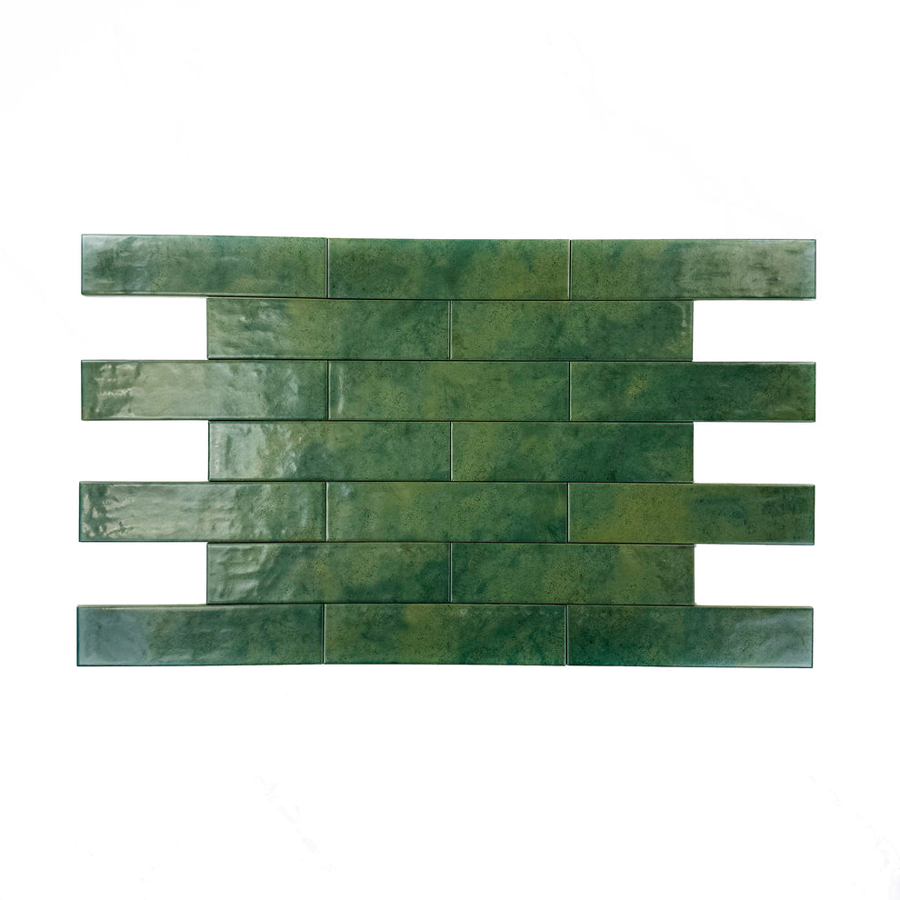 Forest green Semimatte Porcelain Artisanal Tile – MOSYCLE