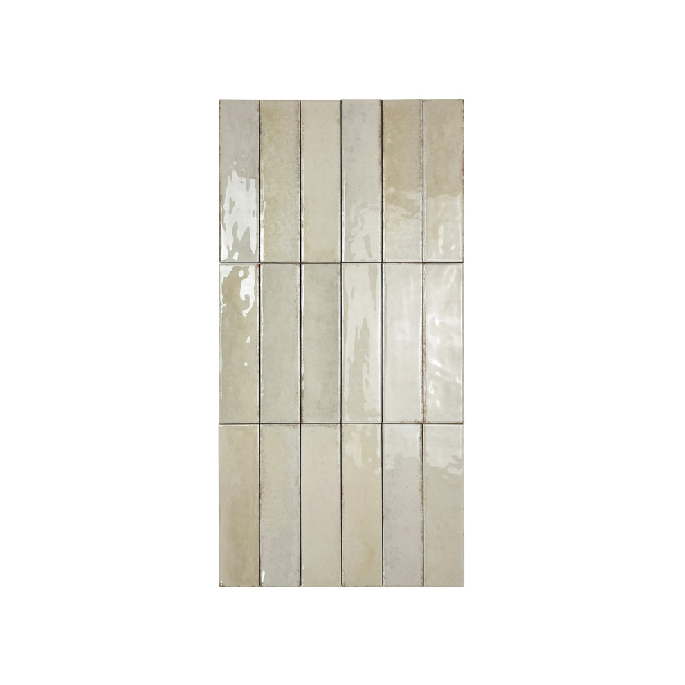 Himalayan Serenity Series Light Beige Glossy Porcelain Artisanal Tile ...
