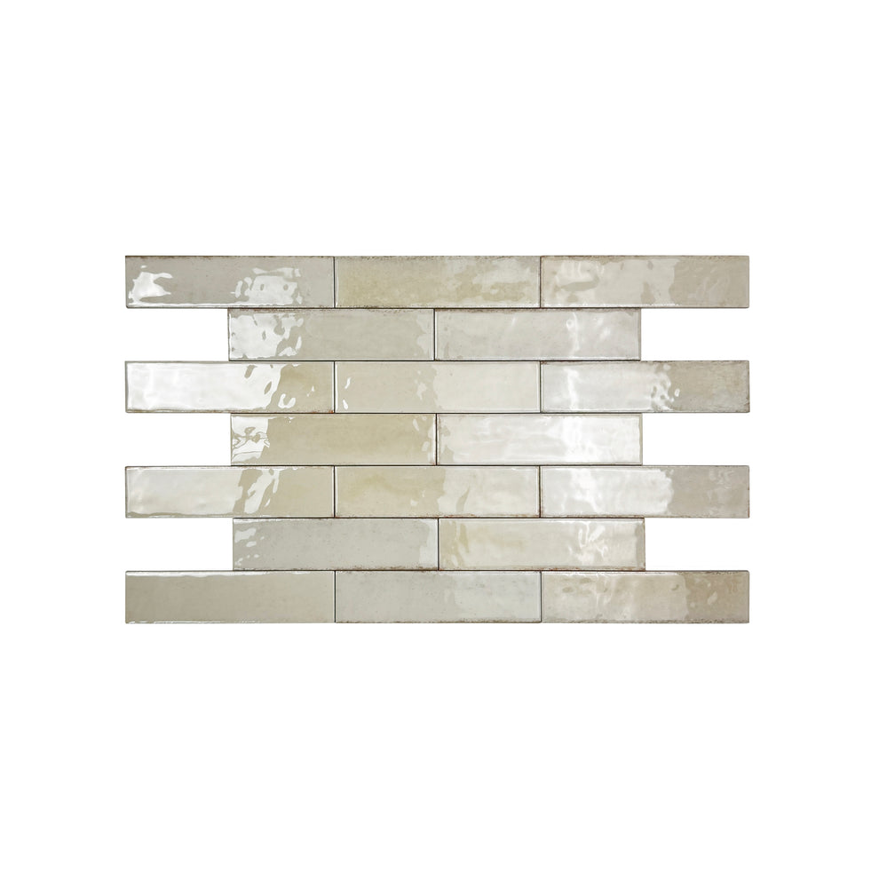 Himalayan Serenity Series Light Beige Glossy Porcelain Artisanal Tile ...