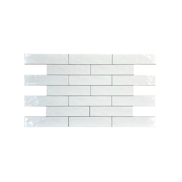 White Semimatte Pearlescent Ceramic Artisanal Tile – MOSYCLE